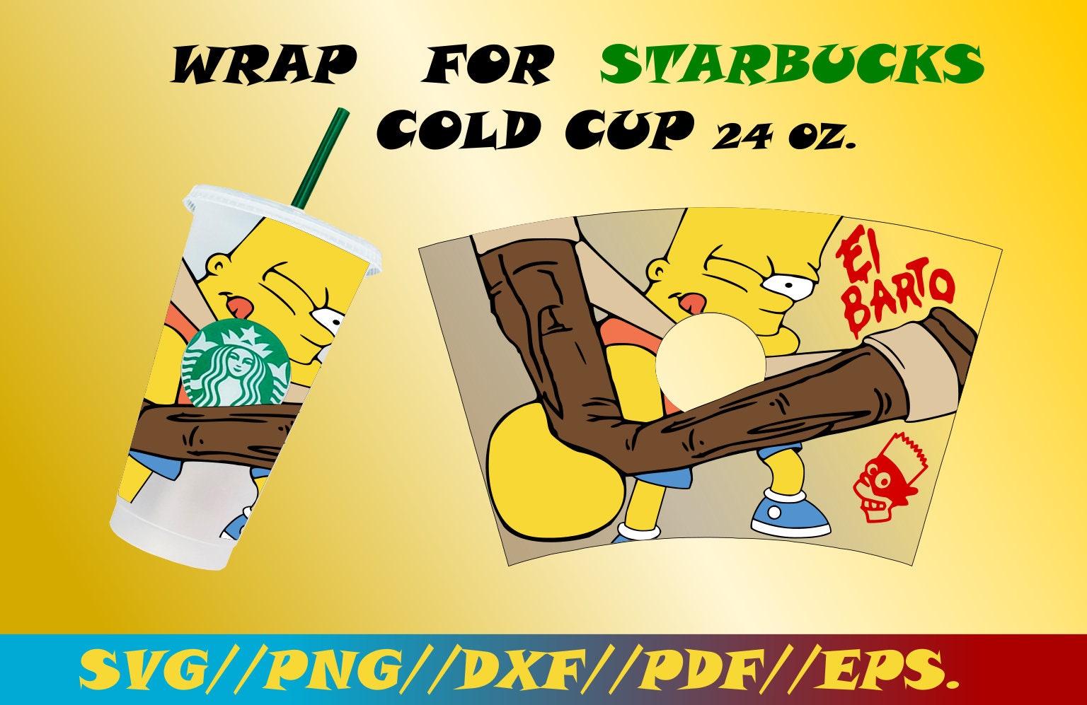 The Simpsons Full Wrap Svg Full Wrap for Starbucks Venti Cold - Etsy