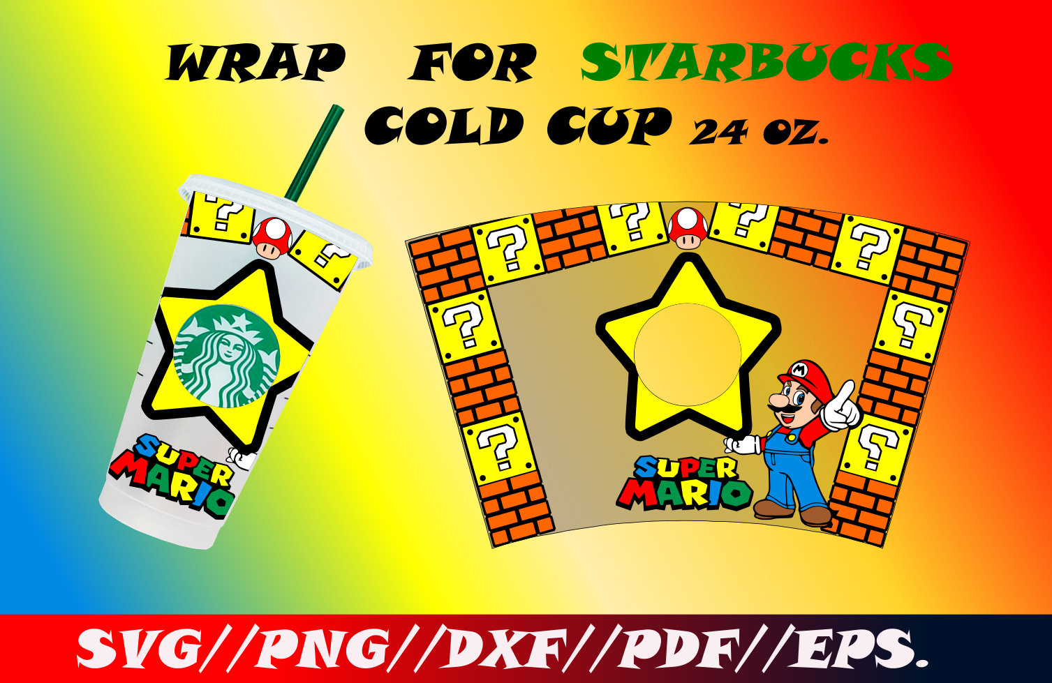 Mario Bros Full Wrap Svg Clip Art Mario Bros Video Game Svg - Etsy