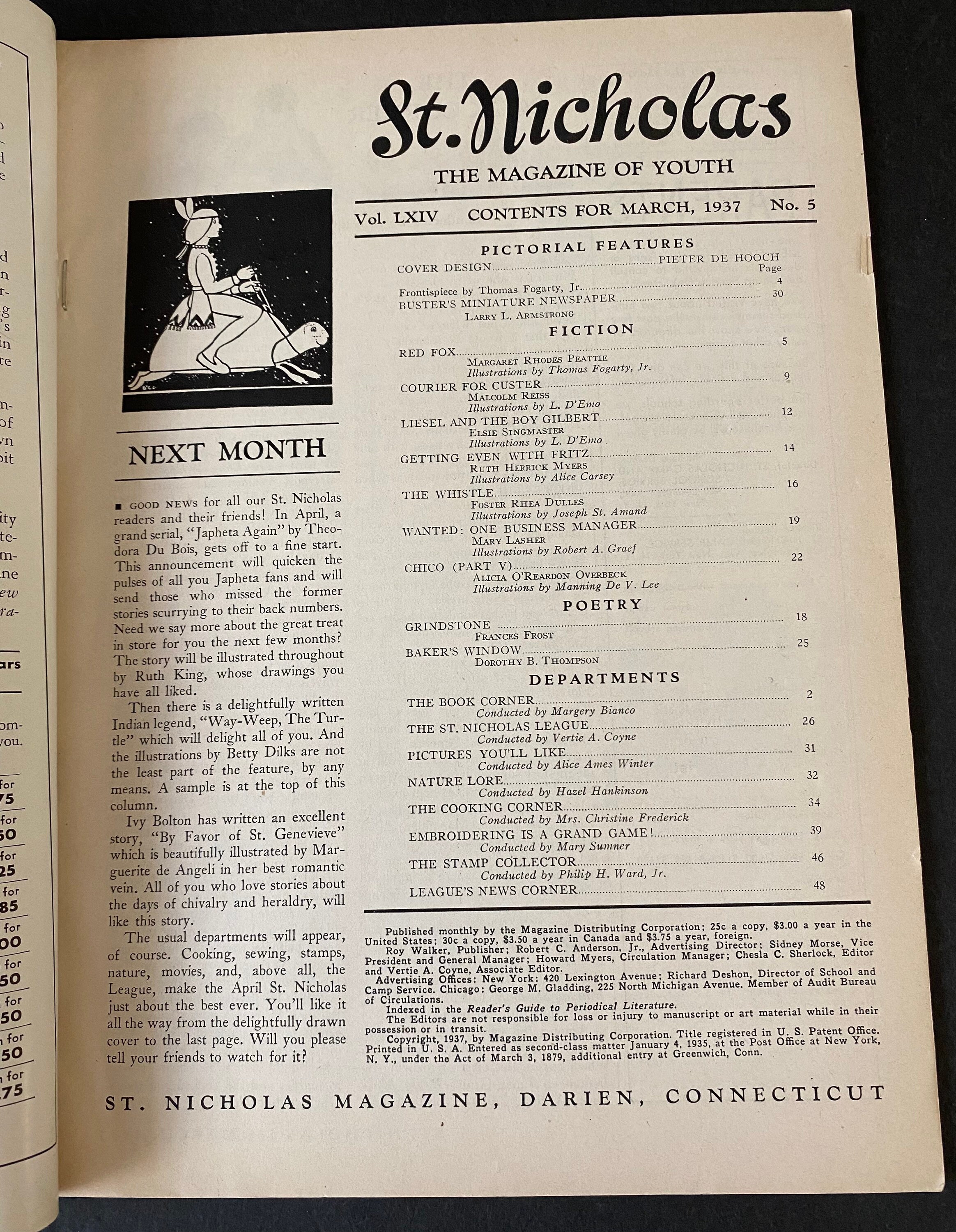 St. Nicholas Magazine March 1937 Issue - Etsy
