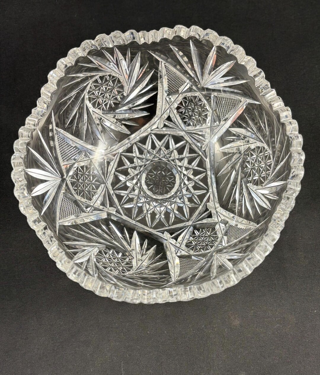 Brilliant 7 Inch Cut Glass Bowl - Etsy