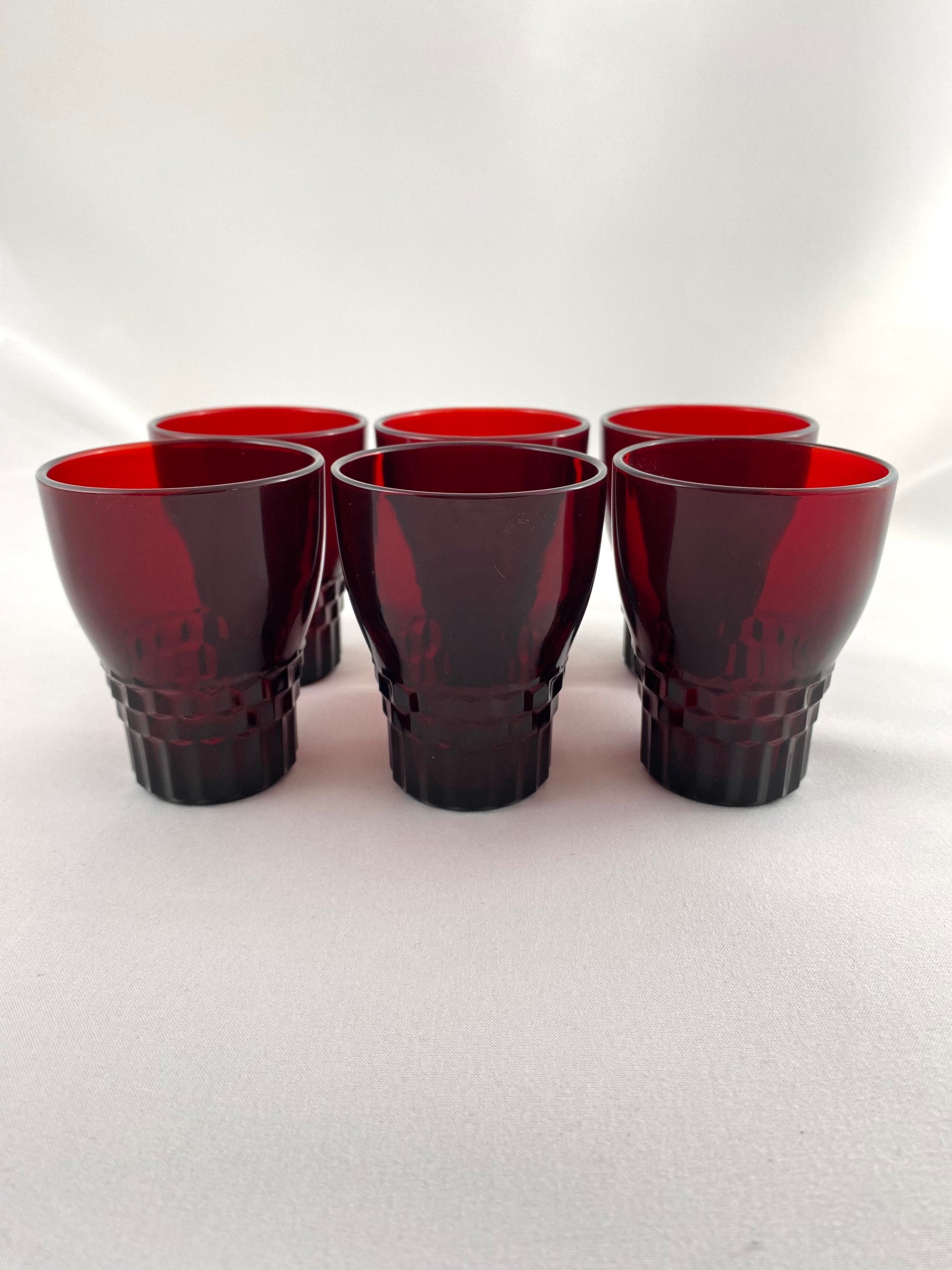 Anchor Hocking Ruby Red Windsor Pitcher With 14 Glasses - Etsy