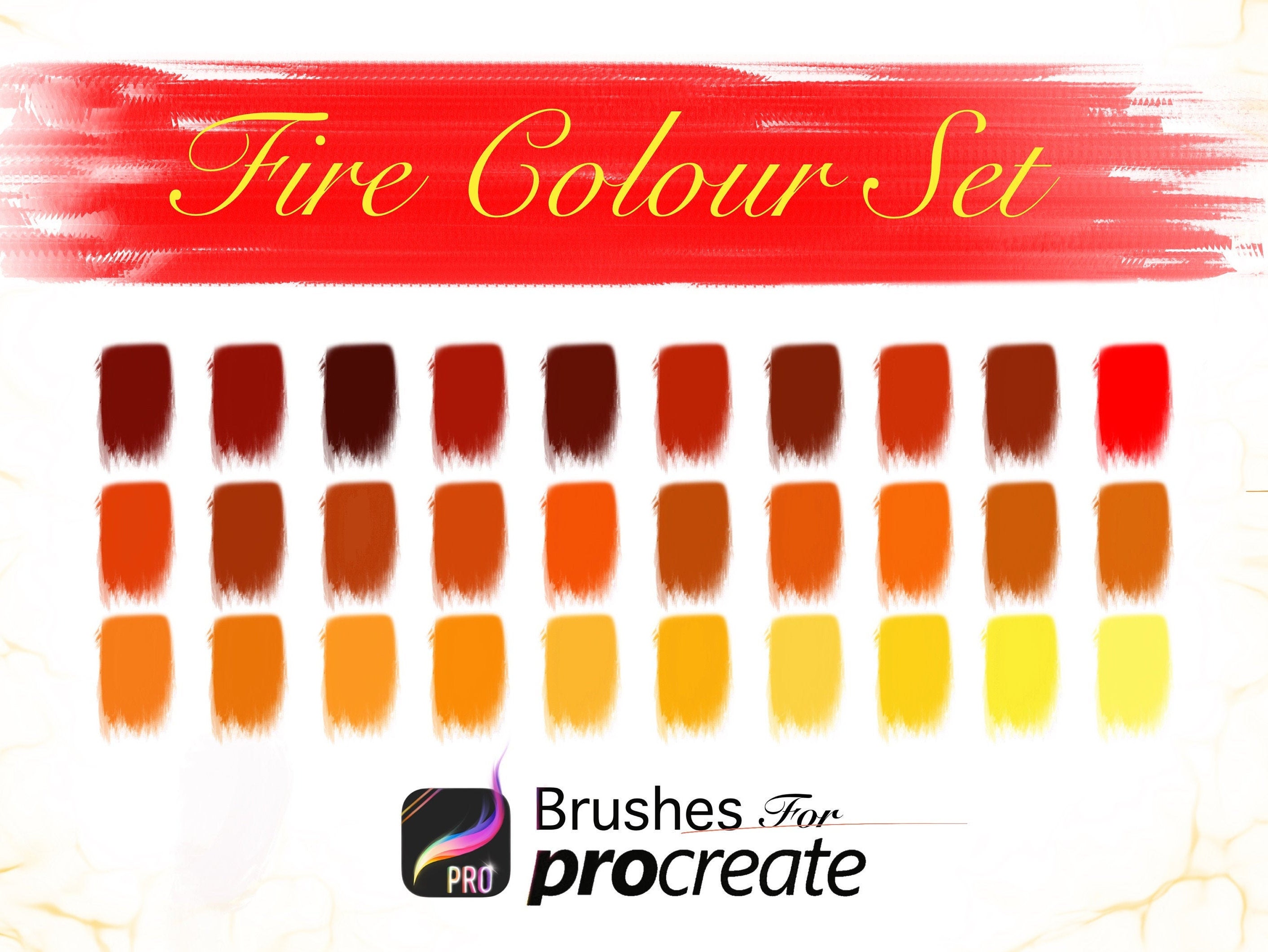 Fire Colour Set Procreate Colour Palettes - Etsy
