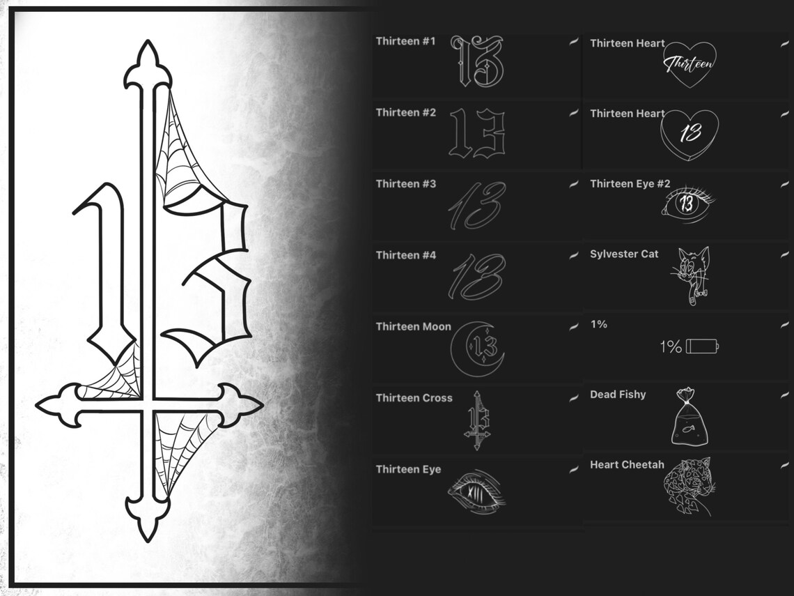 Friday the 13th Tattoo Stamps for Procreate 113 Tattoo Flash - Etsy