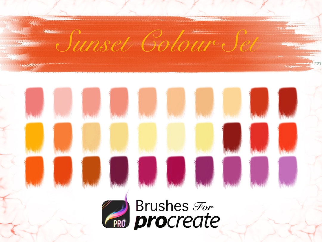 Sunset Colour Set - Procreate Colour Palettes - Etsy