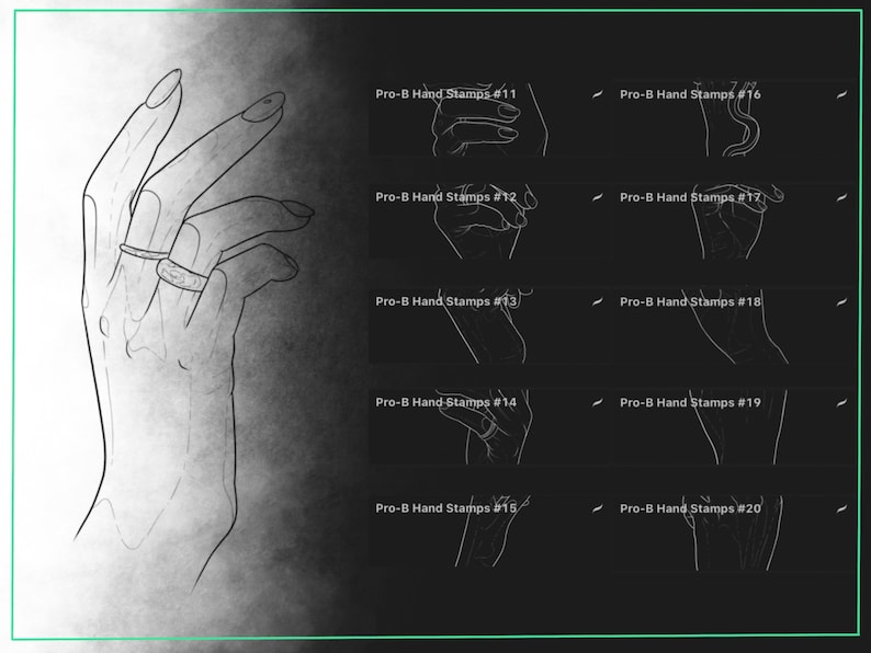 Hand Tattoo Designs for Procreate Hand Stencil Procreate - Etsy