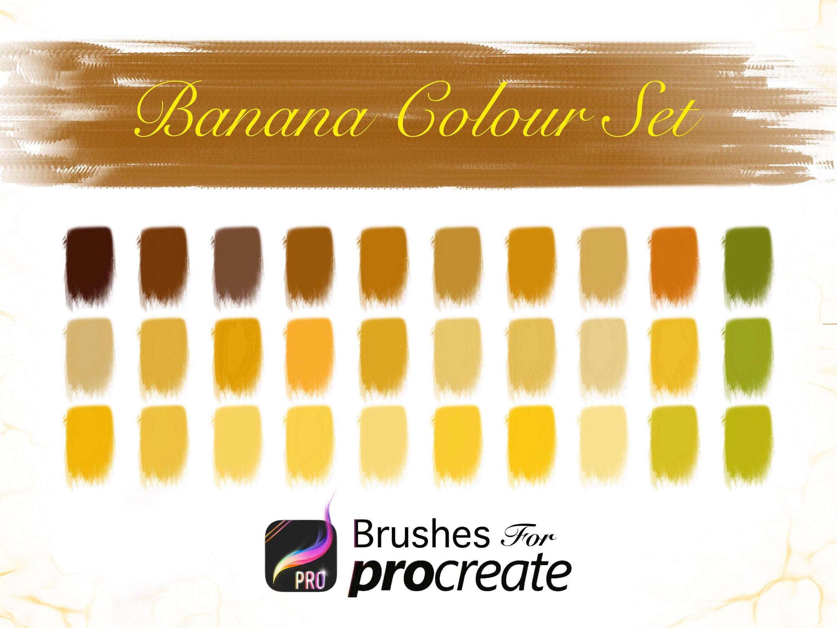 Banana Colour Set Procreate Colour Palettes Etsy