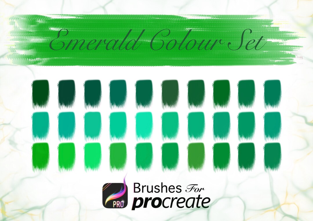 Emerald Colour Set - Procreate Colour Palettes - Etsy