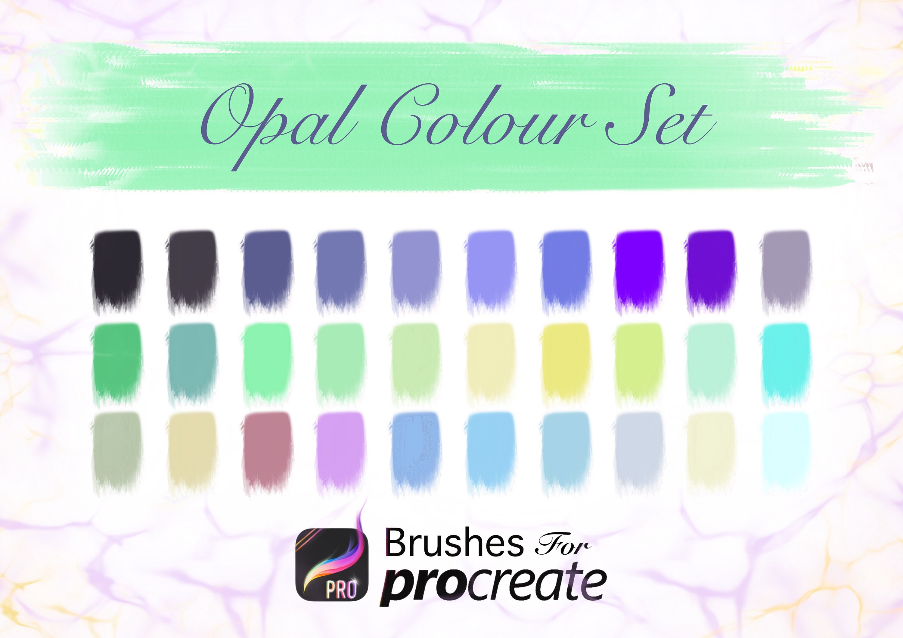 Opal Colour Set Procreate Colour Palettes - Etsy UK