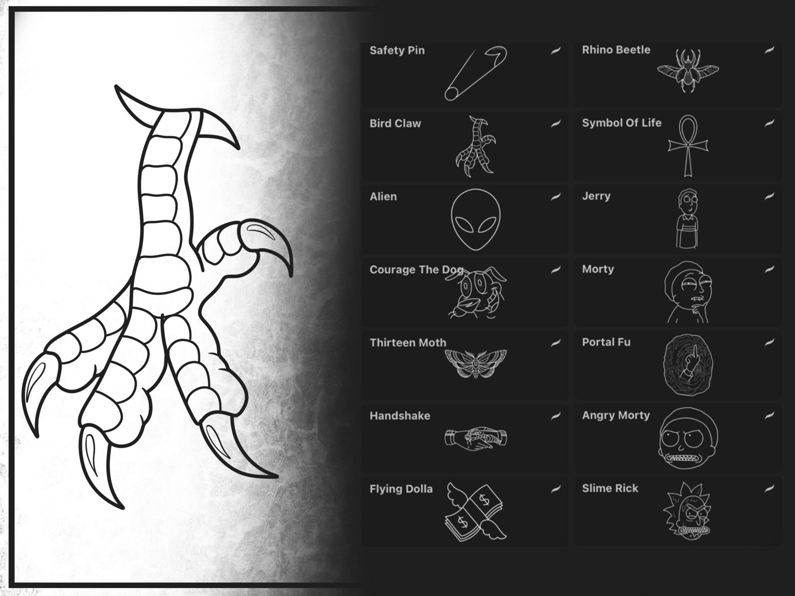 Friday the 13th Tattoo Stamps for Procreate - 113 Tattoo Flash Designs ...