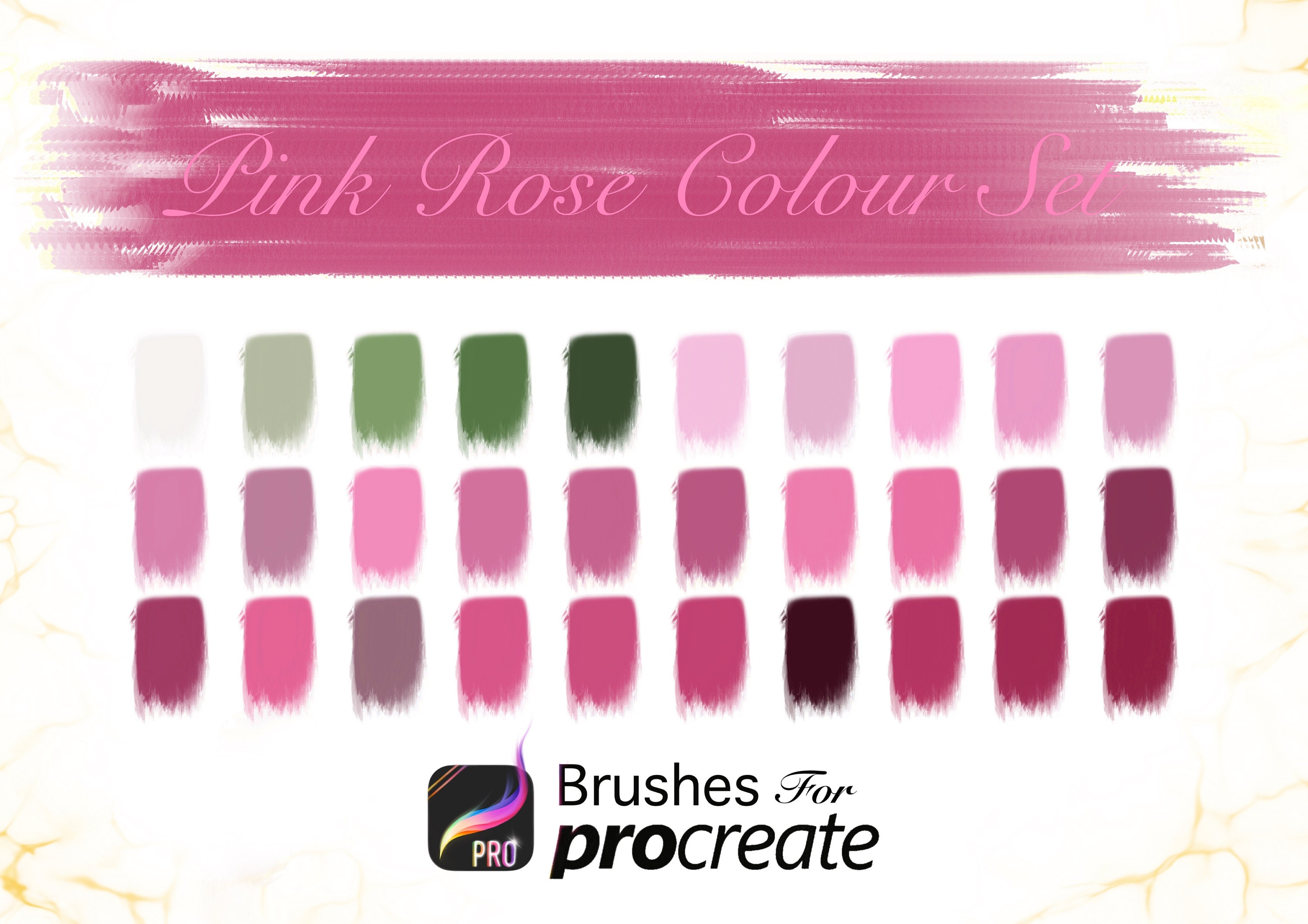 Flower Palette Pink Rose Colour Set Procreate Colour - Etsy UK