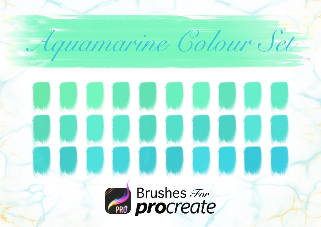 Aquamarine Colour Set - Procreate Colour Palettes - Etsy