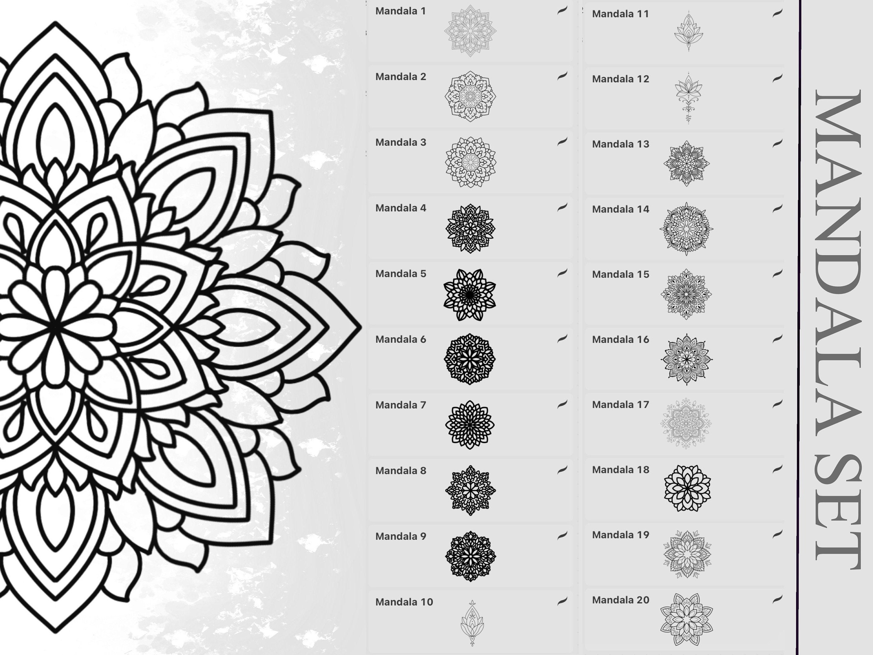 Mandala Stamps for Procreate - Mandala Procreate Brushes - 60 Mandalas ...