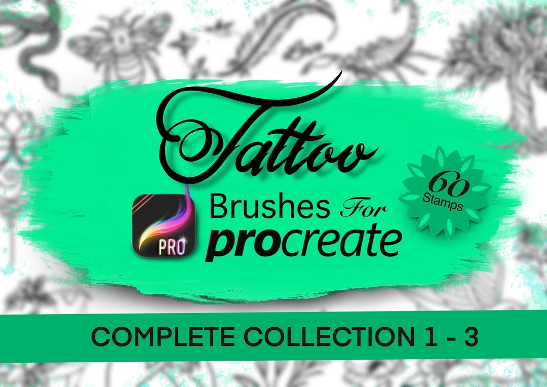 Tattoo Flash Collection - 60 Tattoo Stamps for Procreate - Tattoo Quick ...
