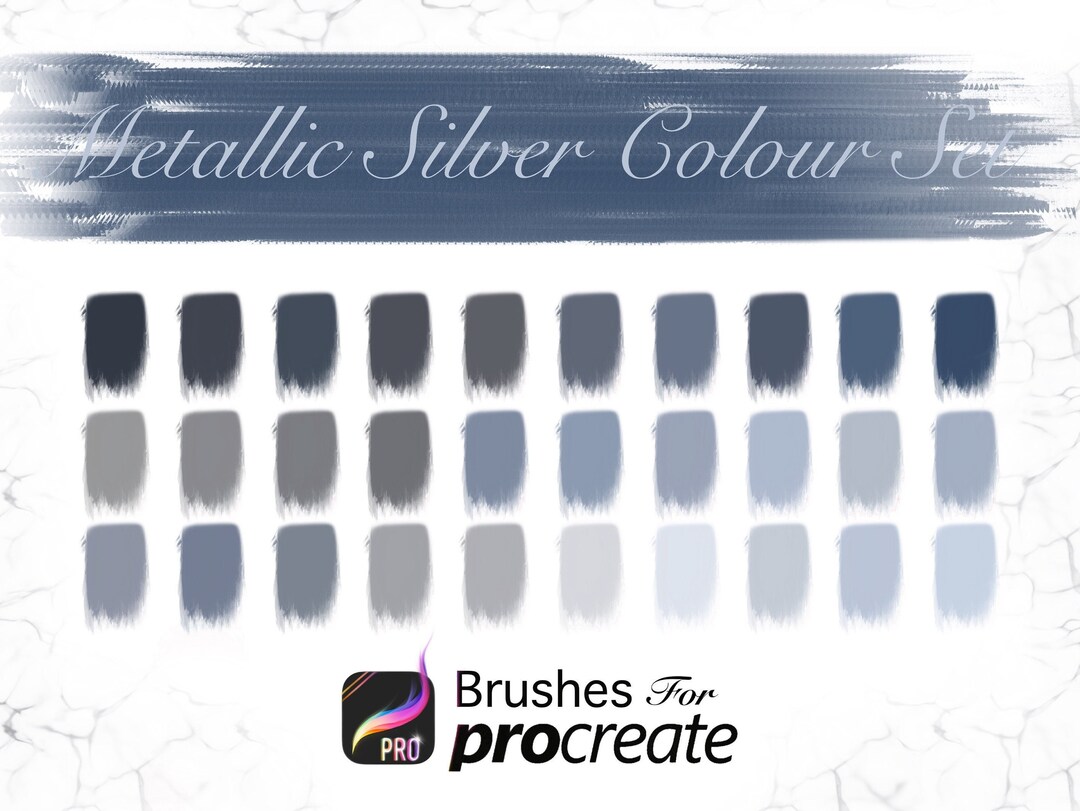 Metallic Silver Colour Set - Procreate Colour Palettes - Etsy