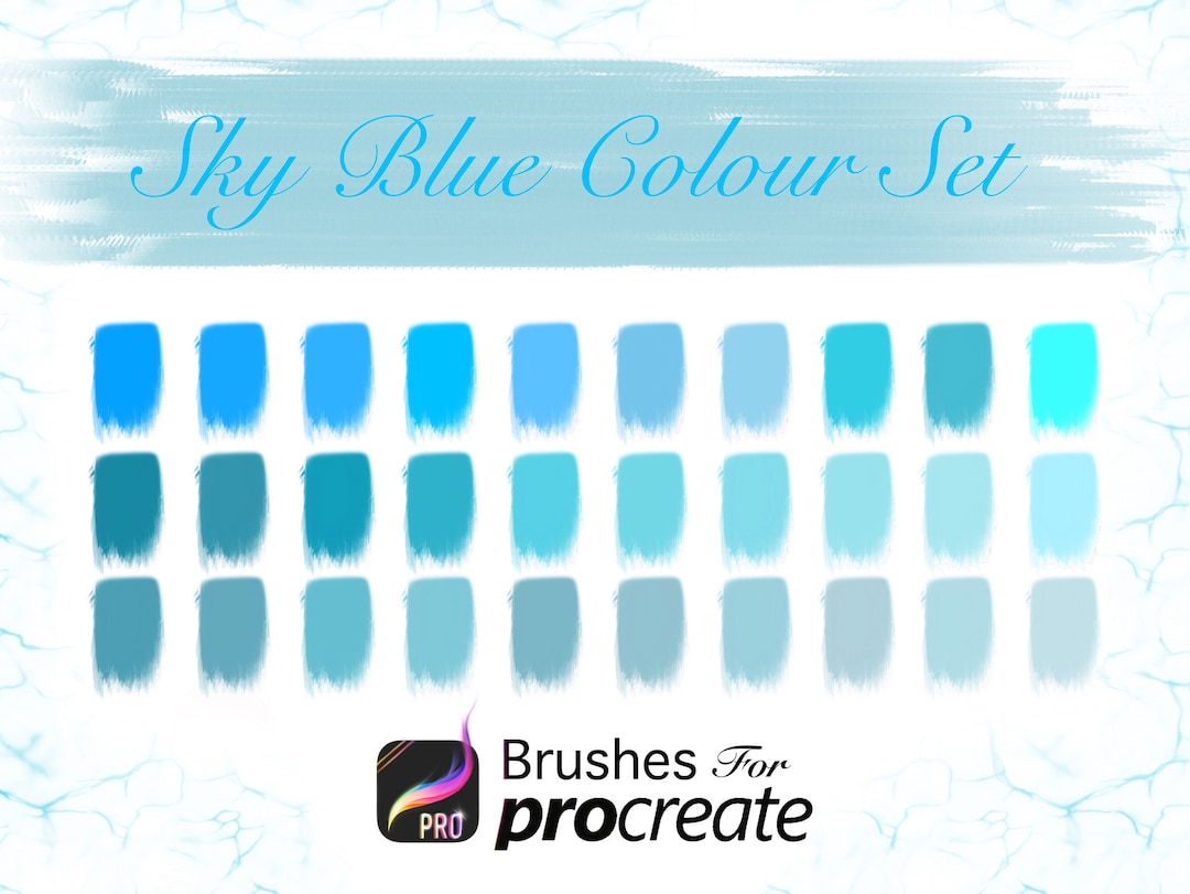 Sky Blue Colour Set - Procreate Colour Palettes - Etsy