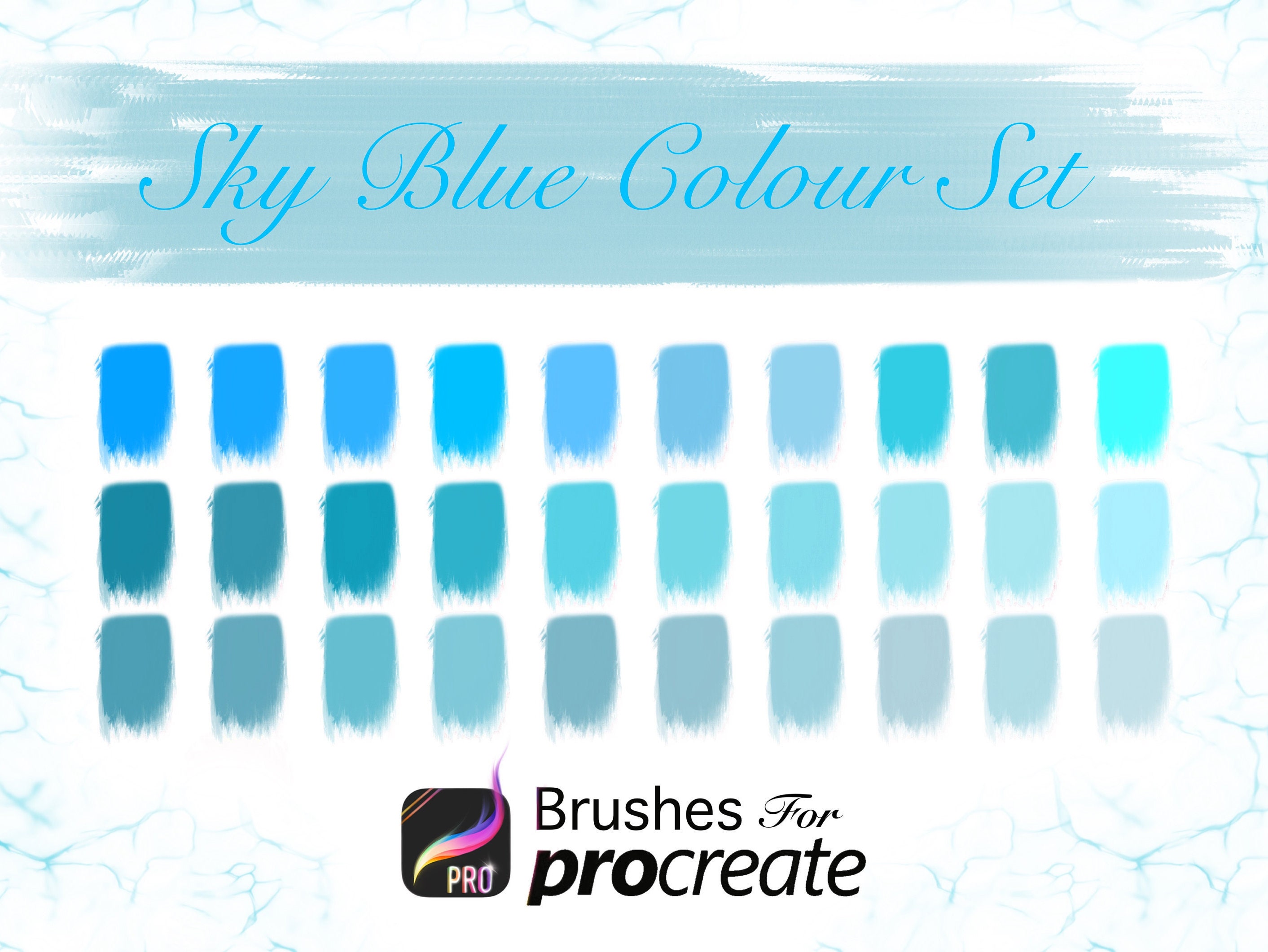 Sky Blue Colour Set - Procreate Colour Palettes - Etsy