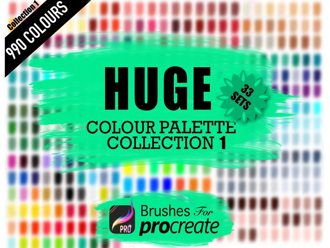 Huge Colour Set Bundle 1 With 33 Swatches - Procreate Colour Palettes ...