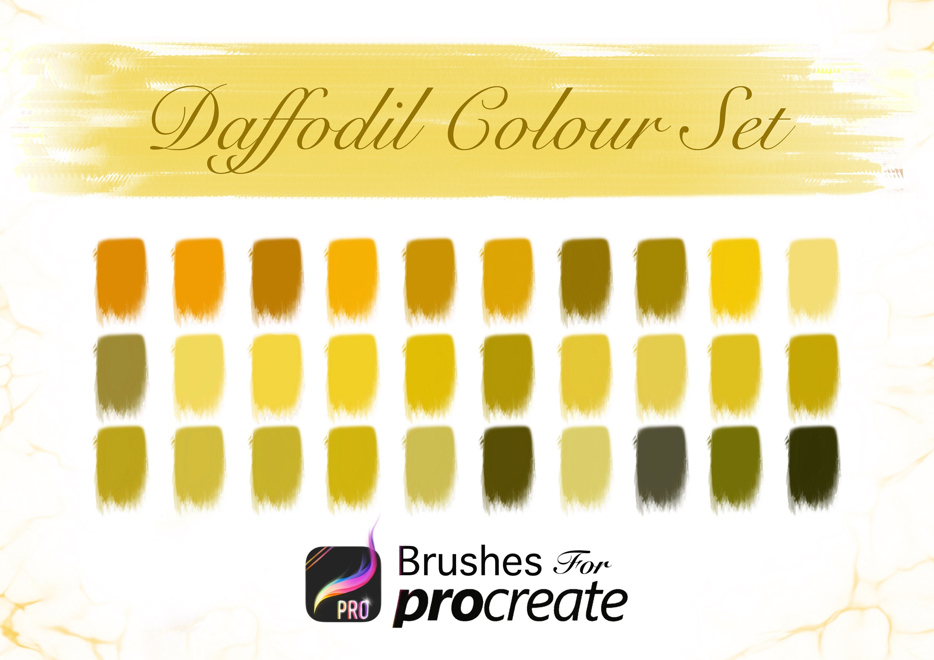 Flower Palette Daffodil Colour Set Procreate Colour - Etsy
