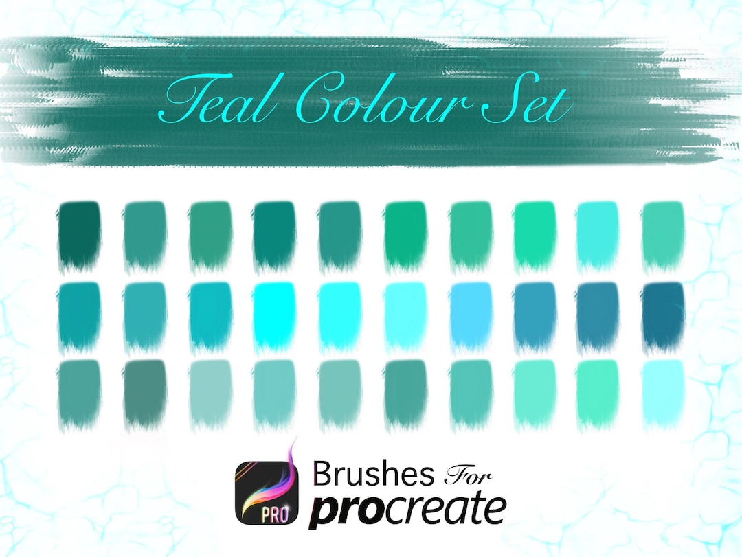 Teal Colour Set - Procreate Colour Palettes - Etsy