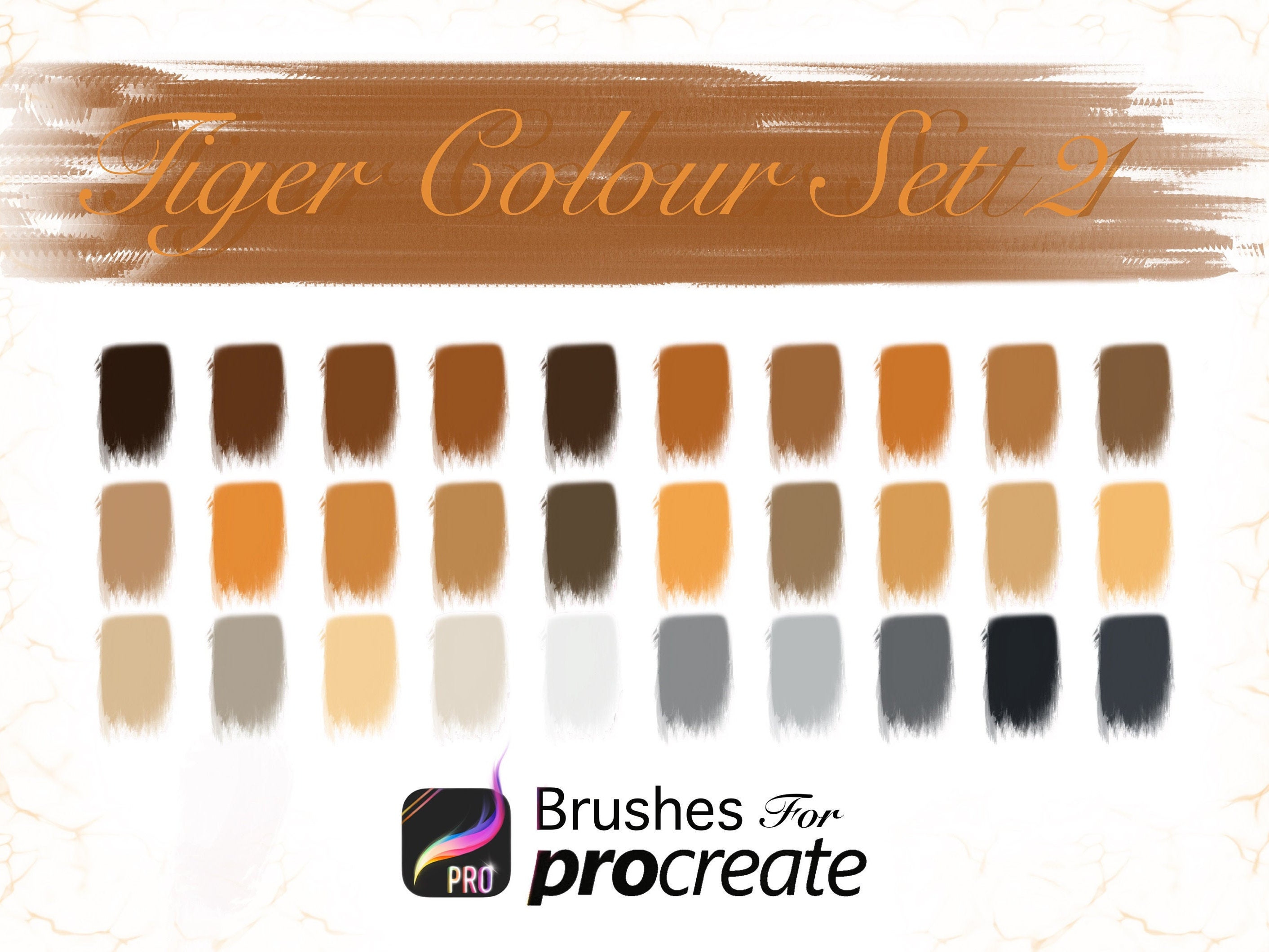 Buy Tiger Colour Set 2 Procreate Colour Palettes Online in India - Etsy