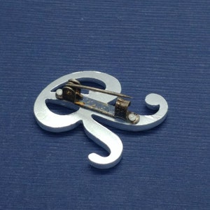 Vintage Brooch/pin Letter R Monogram Silver Tone With Rheinstones - Etsy