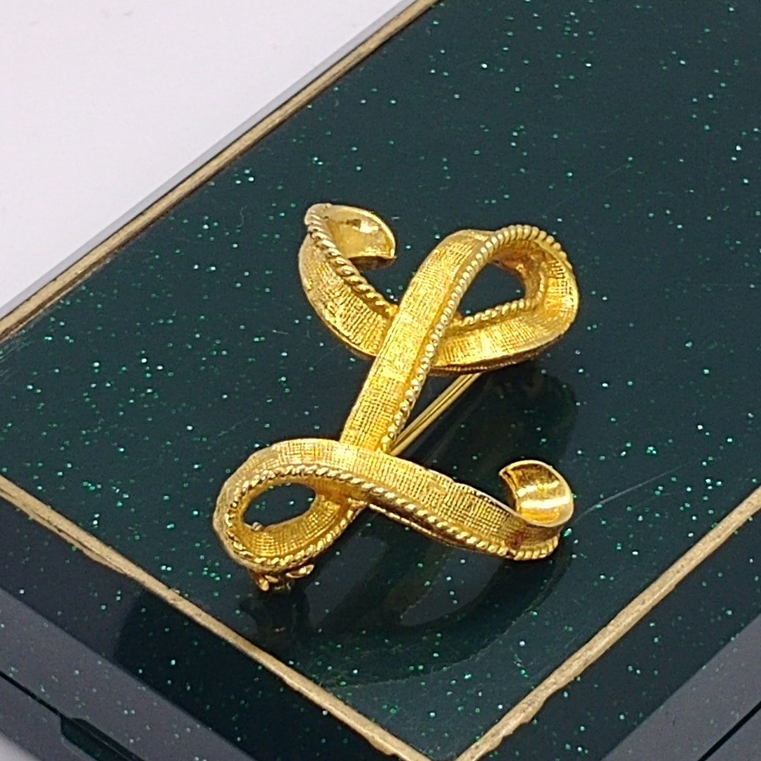 Vintage Brooch Pin Letter L Monogram Name Initial Brooch - Etsy