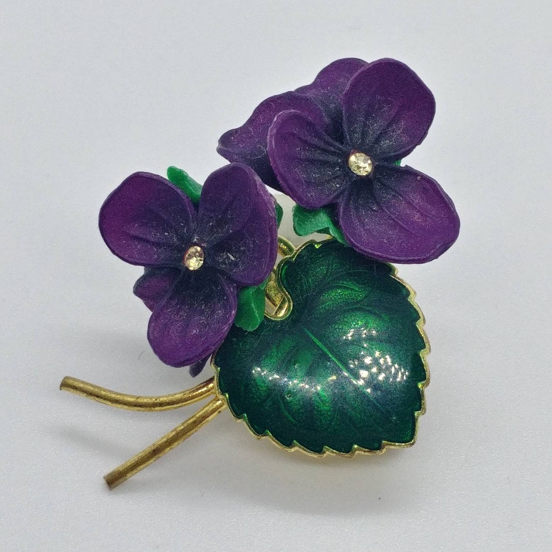 Vintage Purple Flower Brooch From West Germany - Etsy