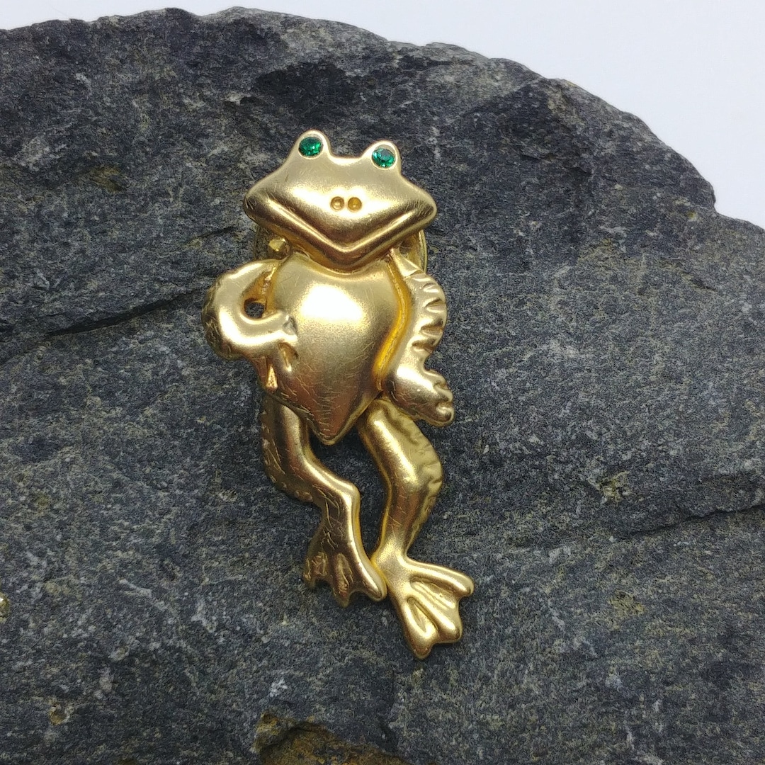 Vintage Gold Tone Brooch Frog With Movable Legs - Etsy