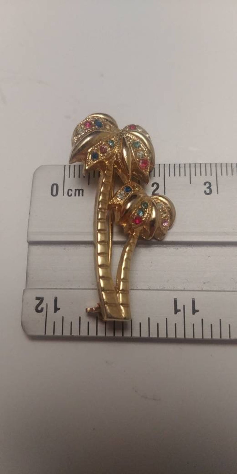 Vintage Brooch/ Pin Tropical Palm Tree From Aconda.goldplated With ...