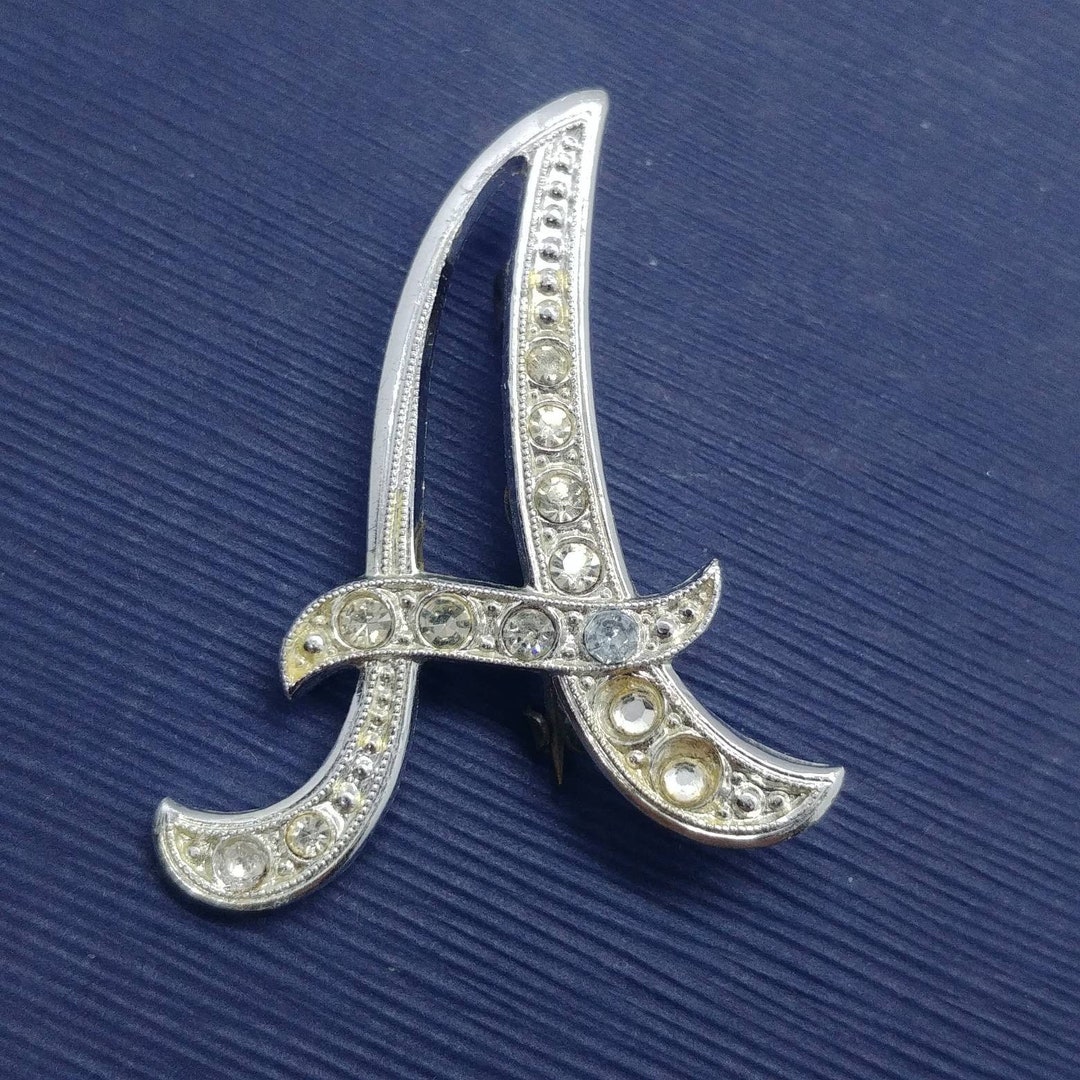 Vintage A Letter Brooch Pin Monogramm,name ,initial - Etsy