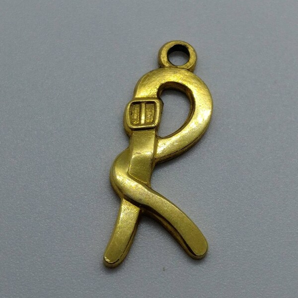 Gold Vintage R Pendant - Etsy