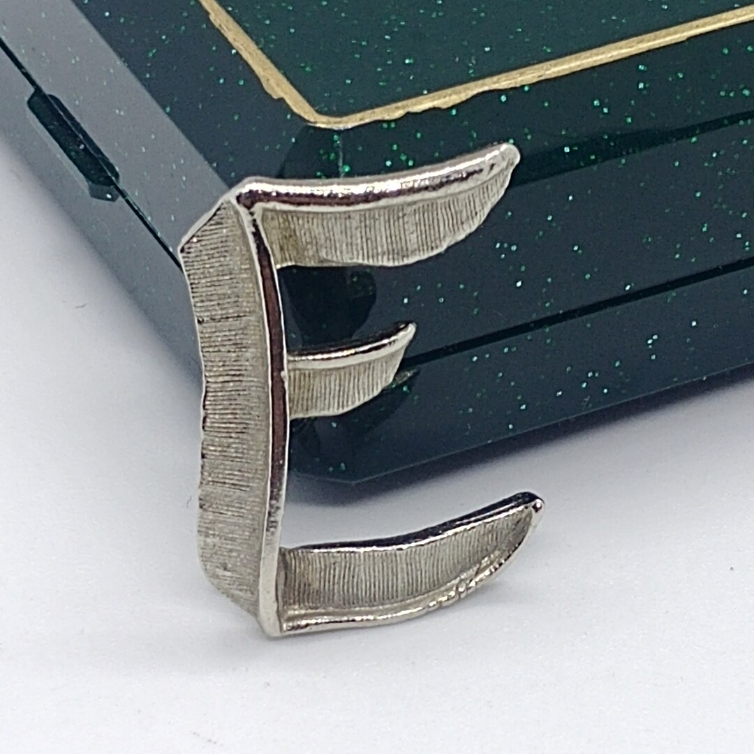 Vintage Brooch Pin Letter E Initial Silver Tone - Etsy