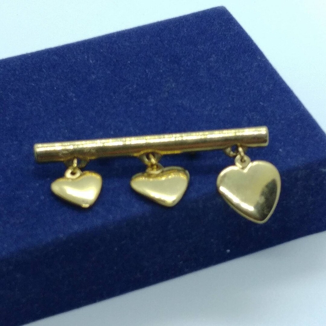 Vintage Movable Brooch Hearts Gold Tone - Etsy