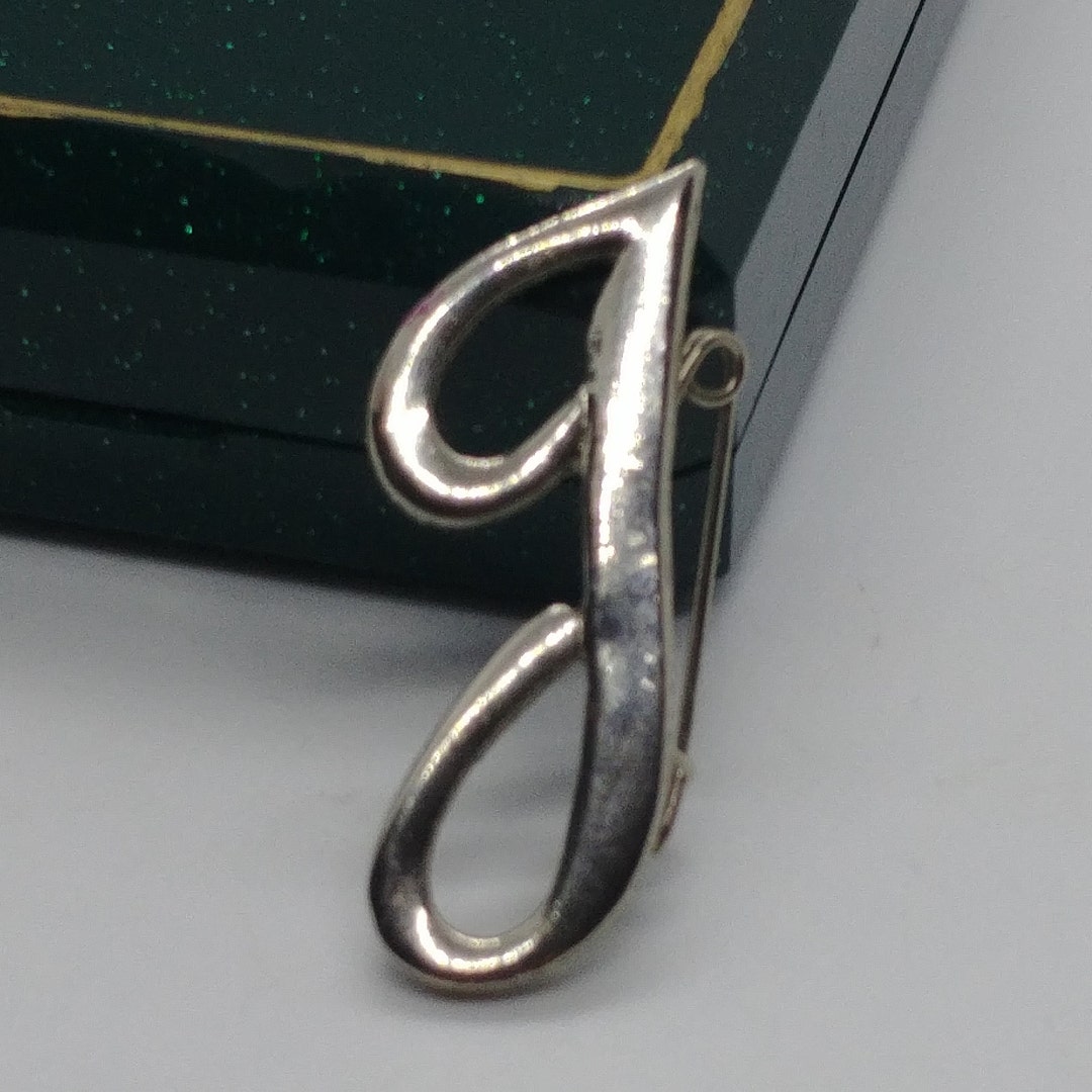 Vintage Brooch Pin Letter I,J Monogram Name Initial - Etsy