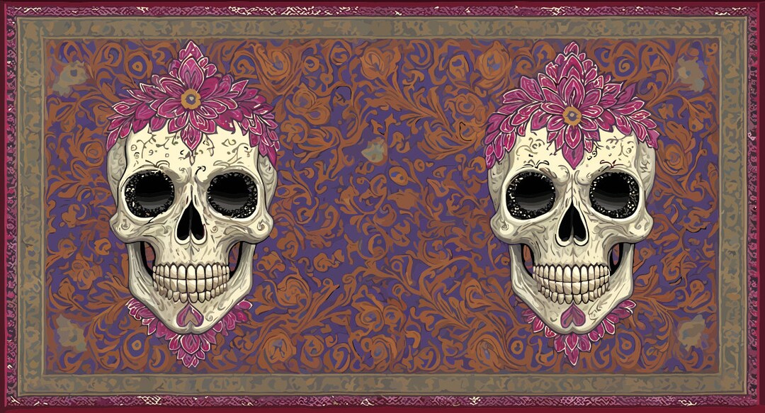 Sugar Skull Rug Dxf File Pattern Dxf File for Rug Tufting Jpg for Dye ...