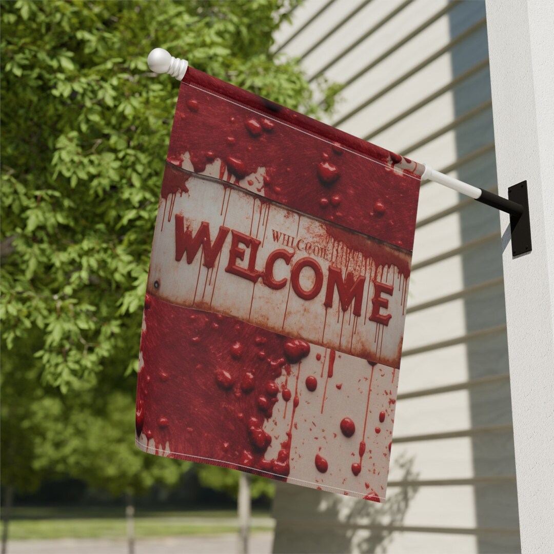 Bloody Welcome Sign Halloween Banner Home Decor Home and Garden Show ...