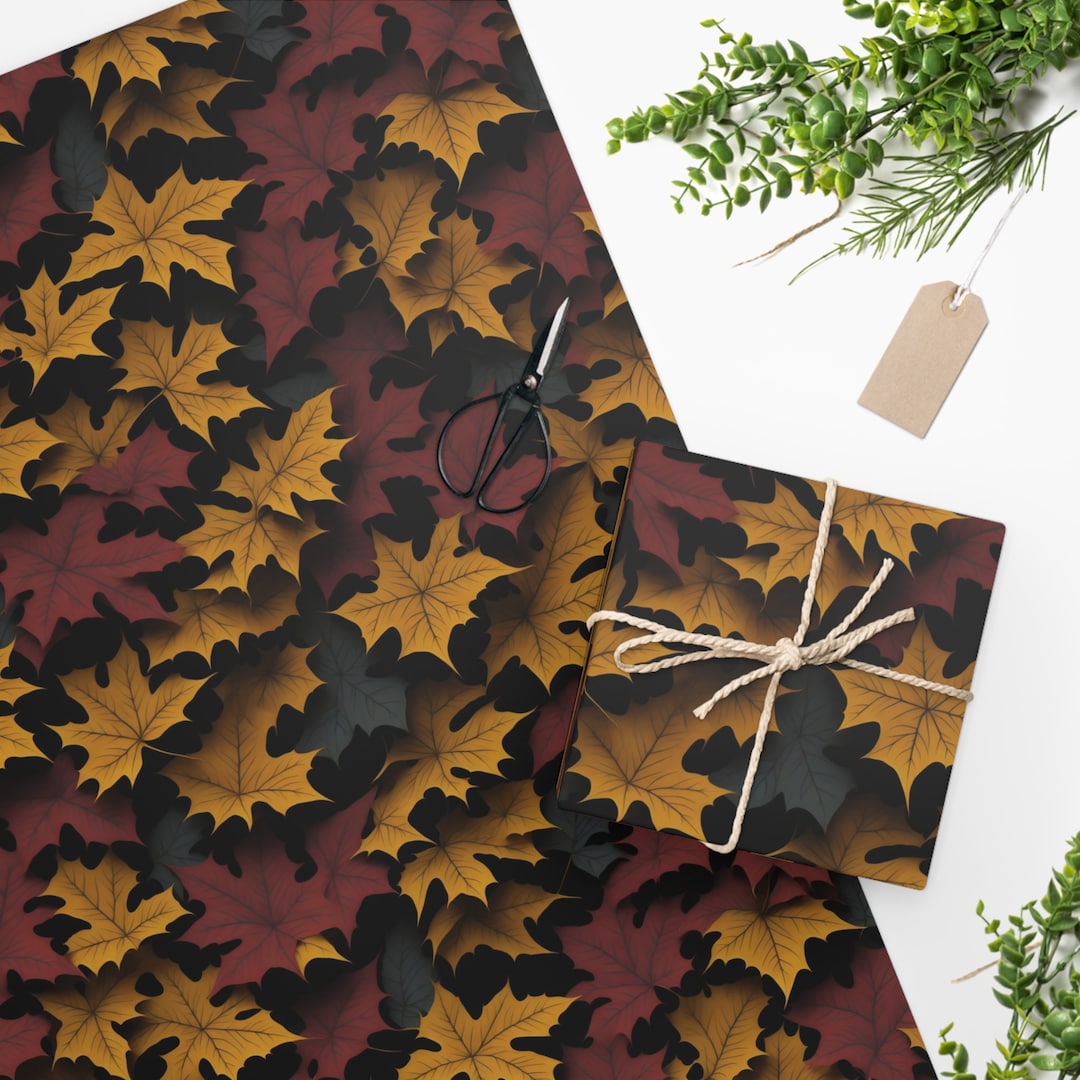 Autumn Wrapping Paper Fall Themed With Piles of Leaves - Etsy