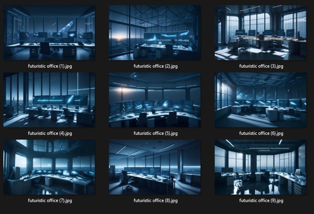 9x Zoom Virtual Backgrounds Futuristic Office Theme Pack for Zoom Video ...