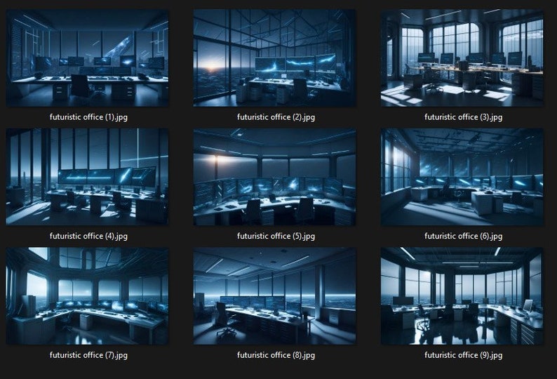 9x Zoom Virtual Backgrounds Futuristic Office Theme Pack for Zoom Video ...