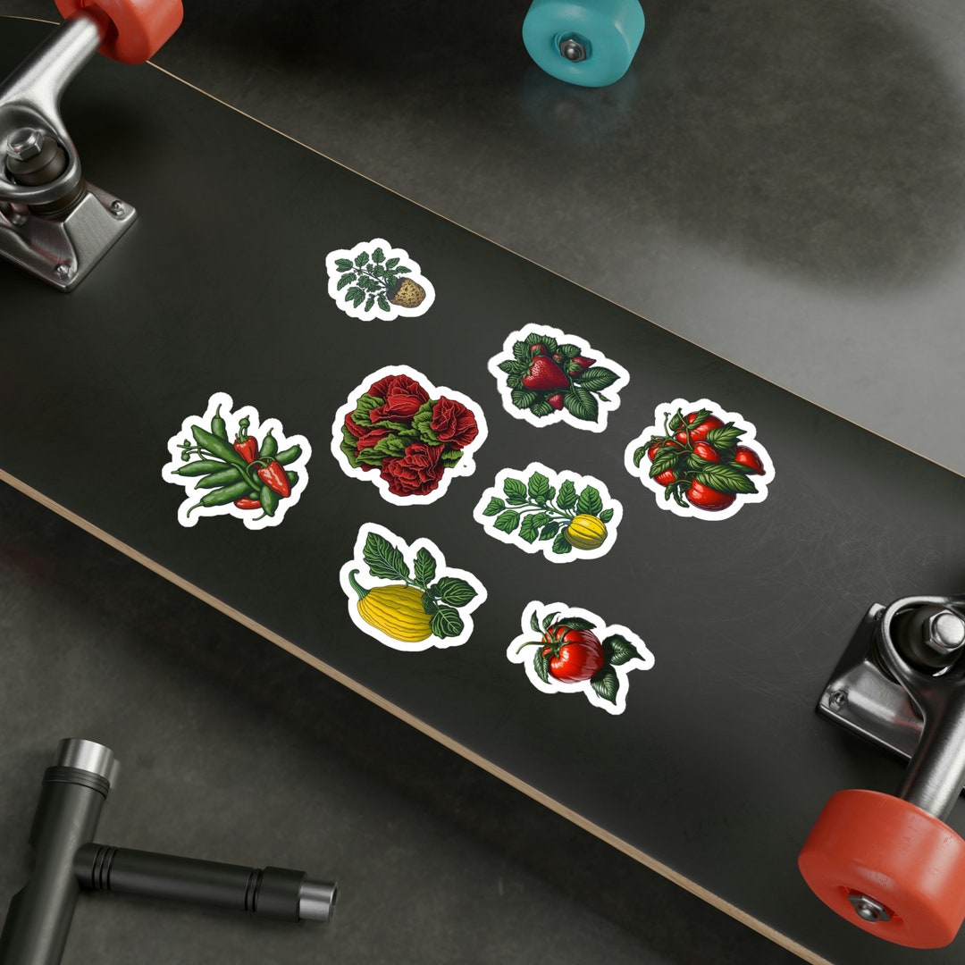 Garden Plant Sticker Pack Peppers Potato Red Lettuce Squash Strawberry ...