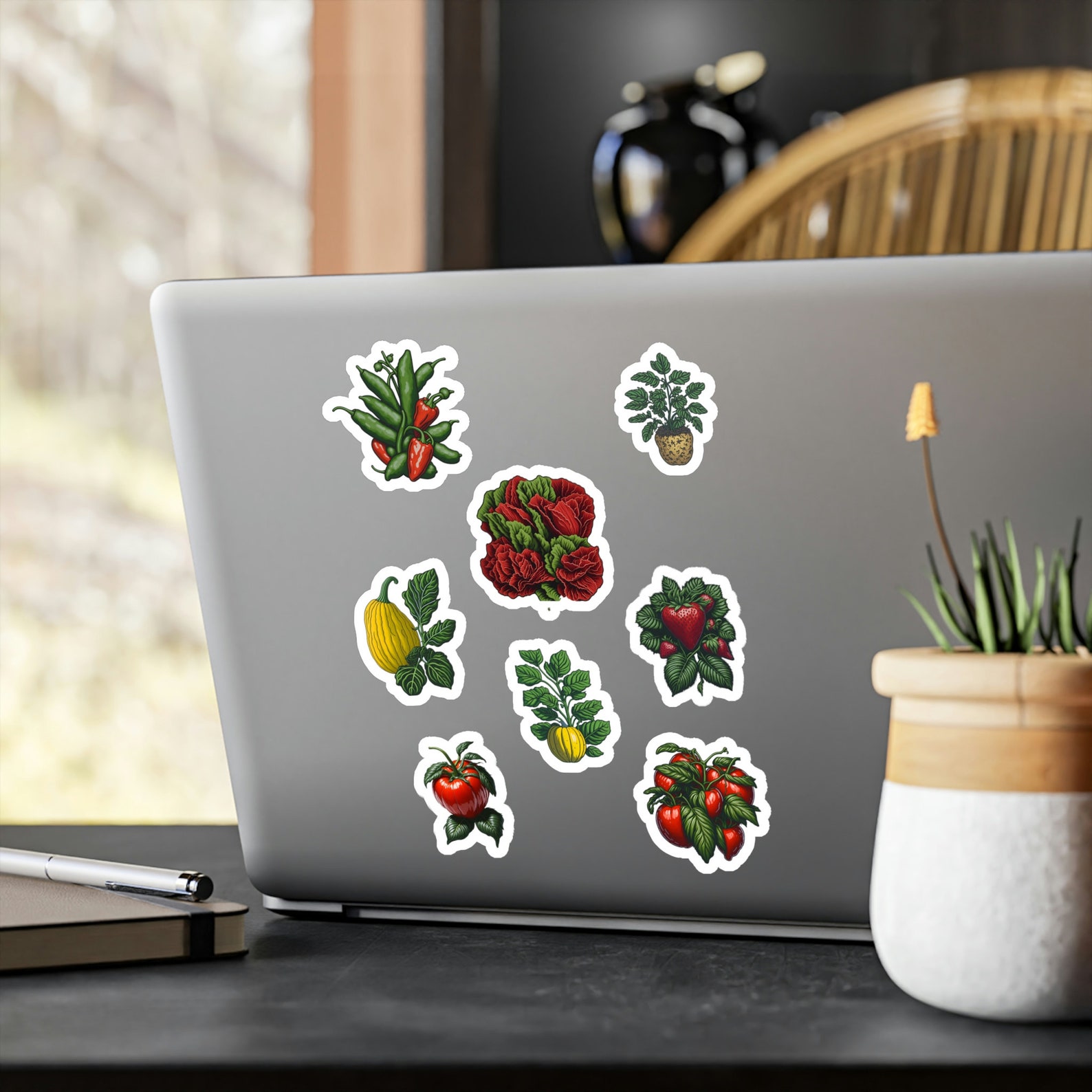 Garden Plant Sticker Pack Peppers Potato Red Lettuce Squash Strawberry ...