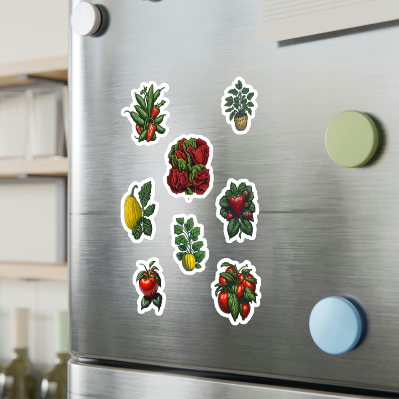 Garden Plant Sticker Pack Peppers Potato Red Lettuce Squash Strawberry ...