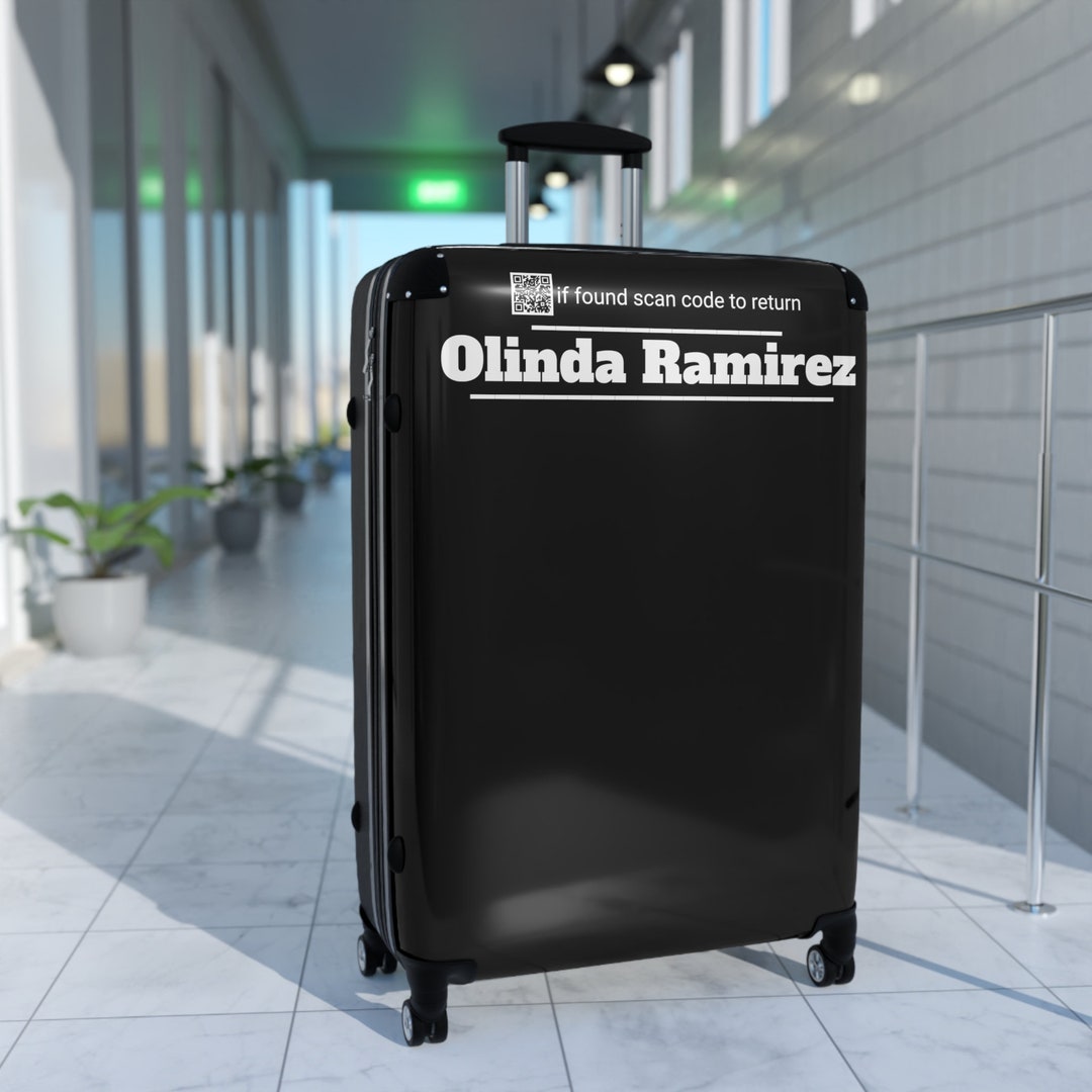 Personalized Suitcase With Name and Return to Sender Qr Code for ...