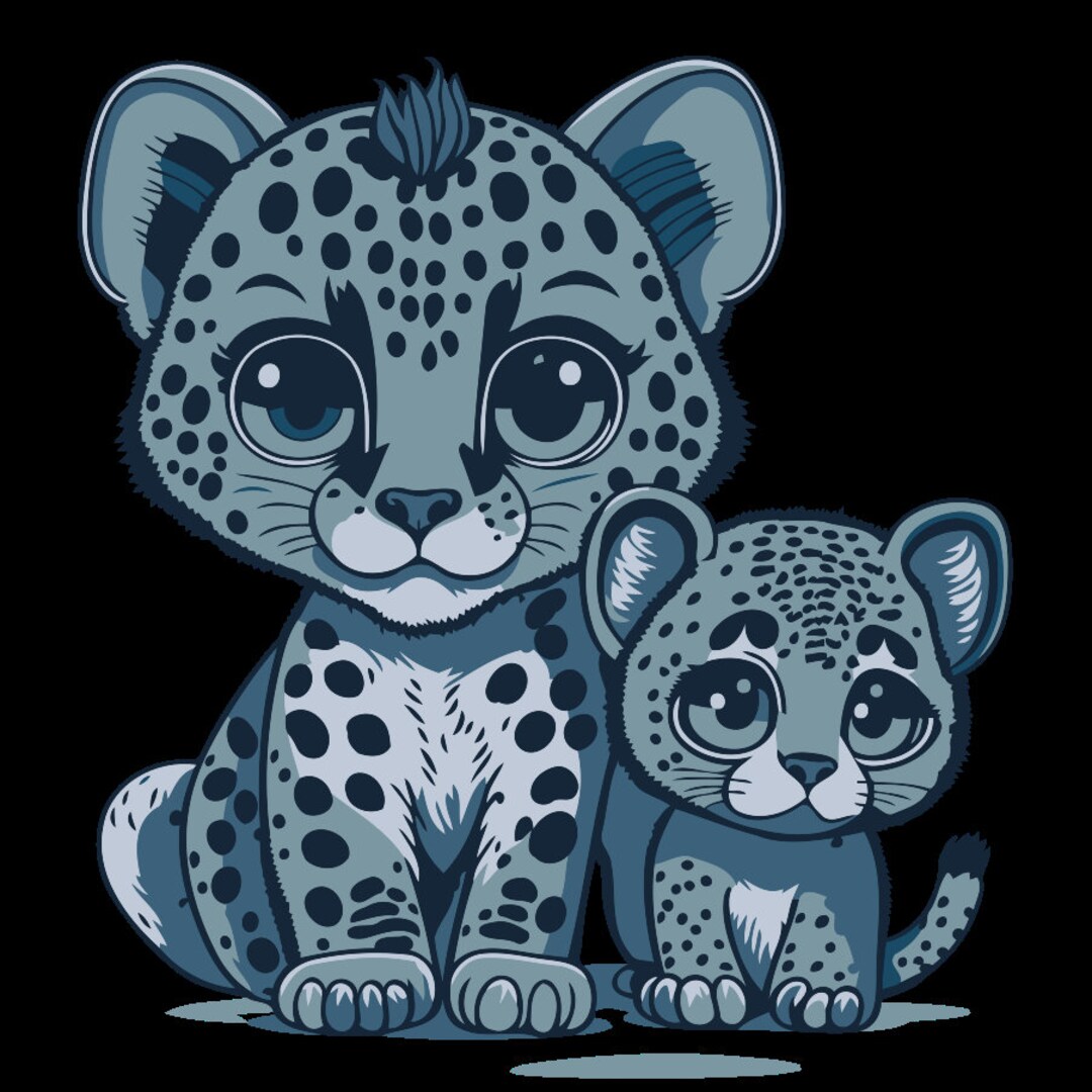 Svg File Mother Baby Snow Leopard Mothers Day Digital Art for Cricut ...