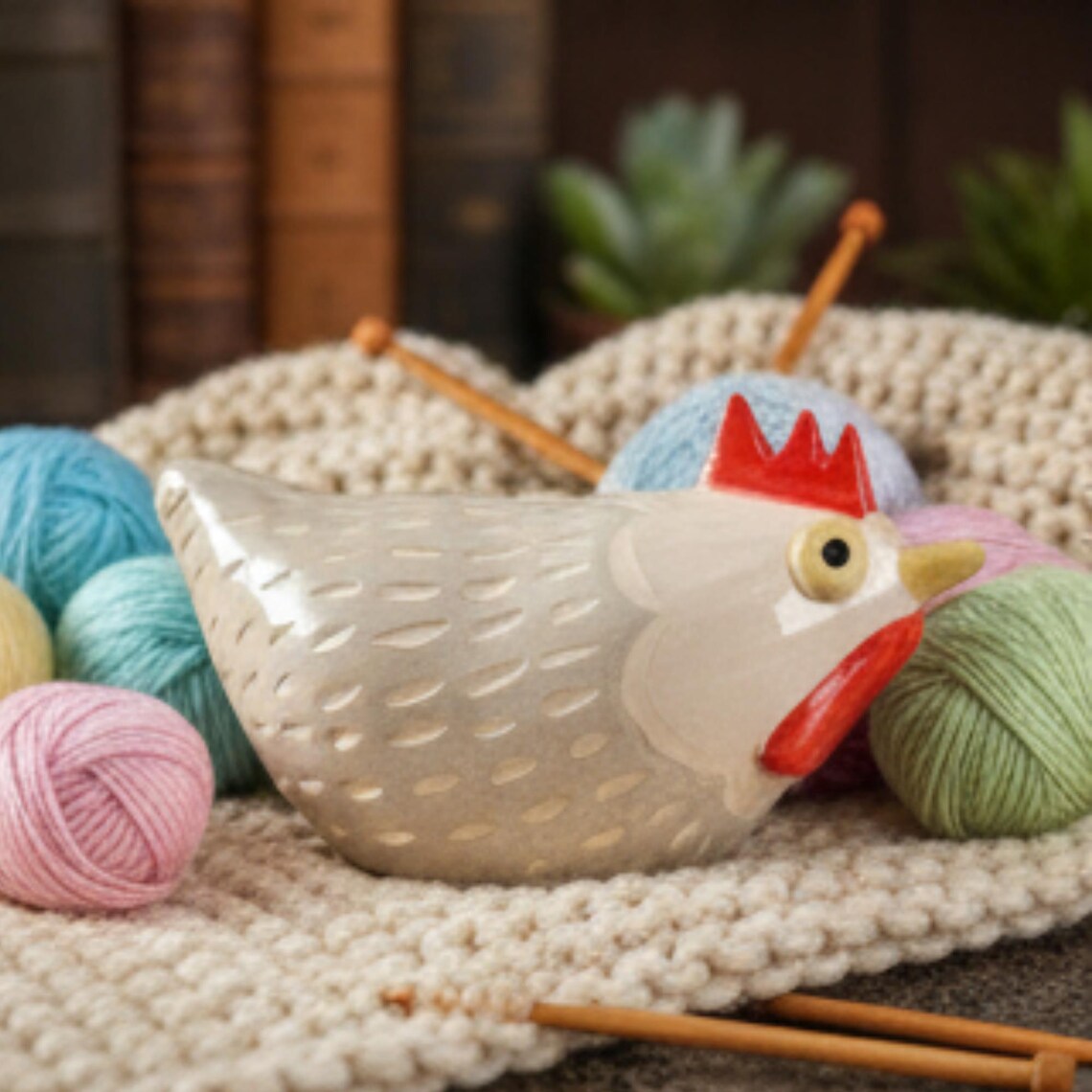 Handmade Ceramic Chicken Figurine, Rustic Farmhouse Decor, Scratch ...