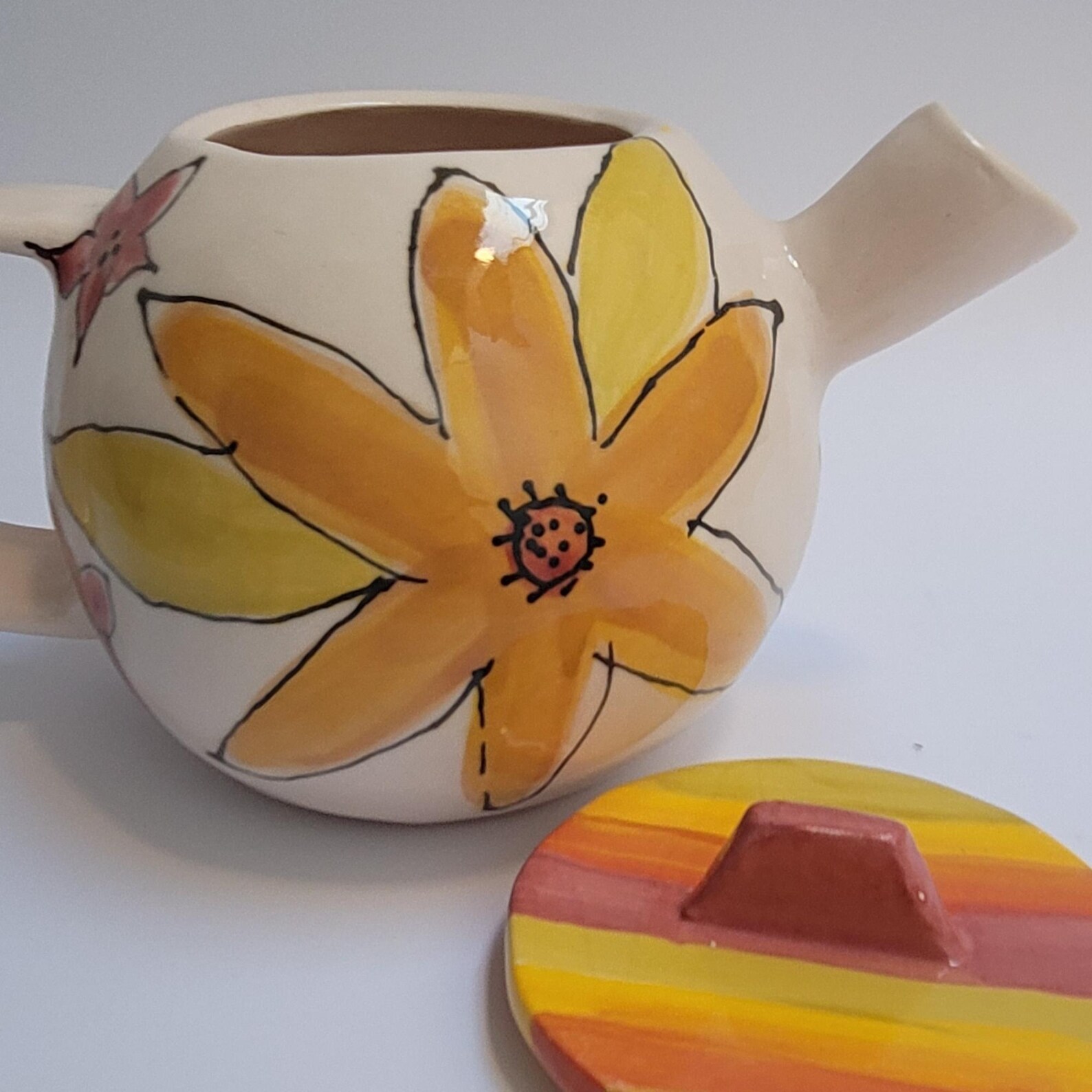 Colorful Flower Teapot, Handmade With Love Peculiar Teapot for Home ...