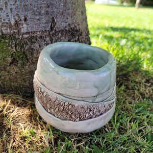 Handmade Ceramic Pot With Textured Design - Unique Vase or Planter for ...
