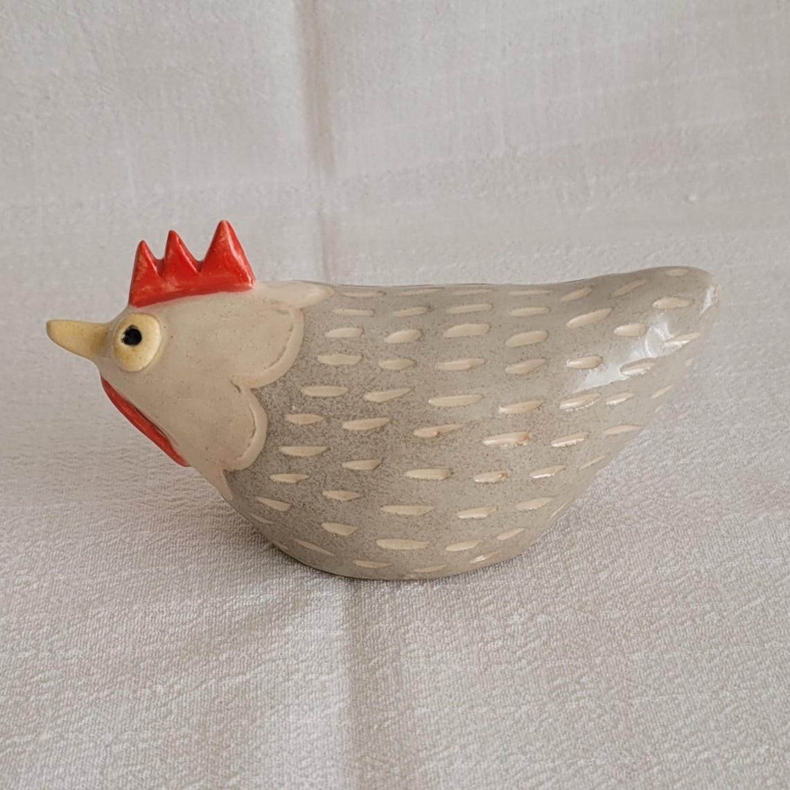 Handmade Ceramic Chicken Figurine, Rustic Farmhouse Decor, Scratch ...