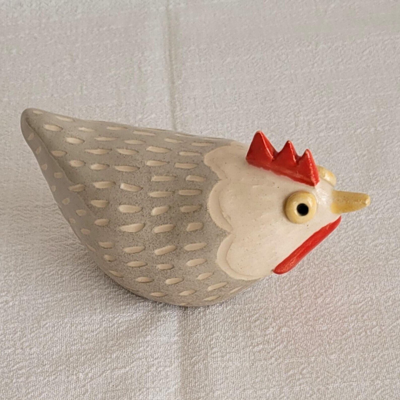 Handmade Ceramic Chicken Figurine, Rustic Farmhouse Decor, Scratch ...