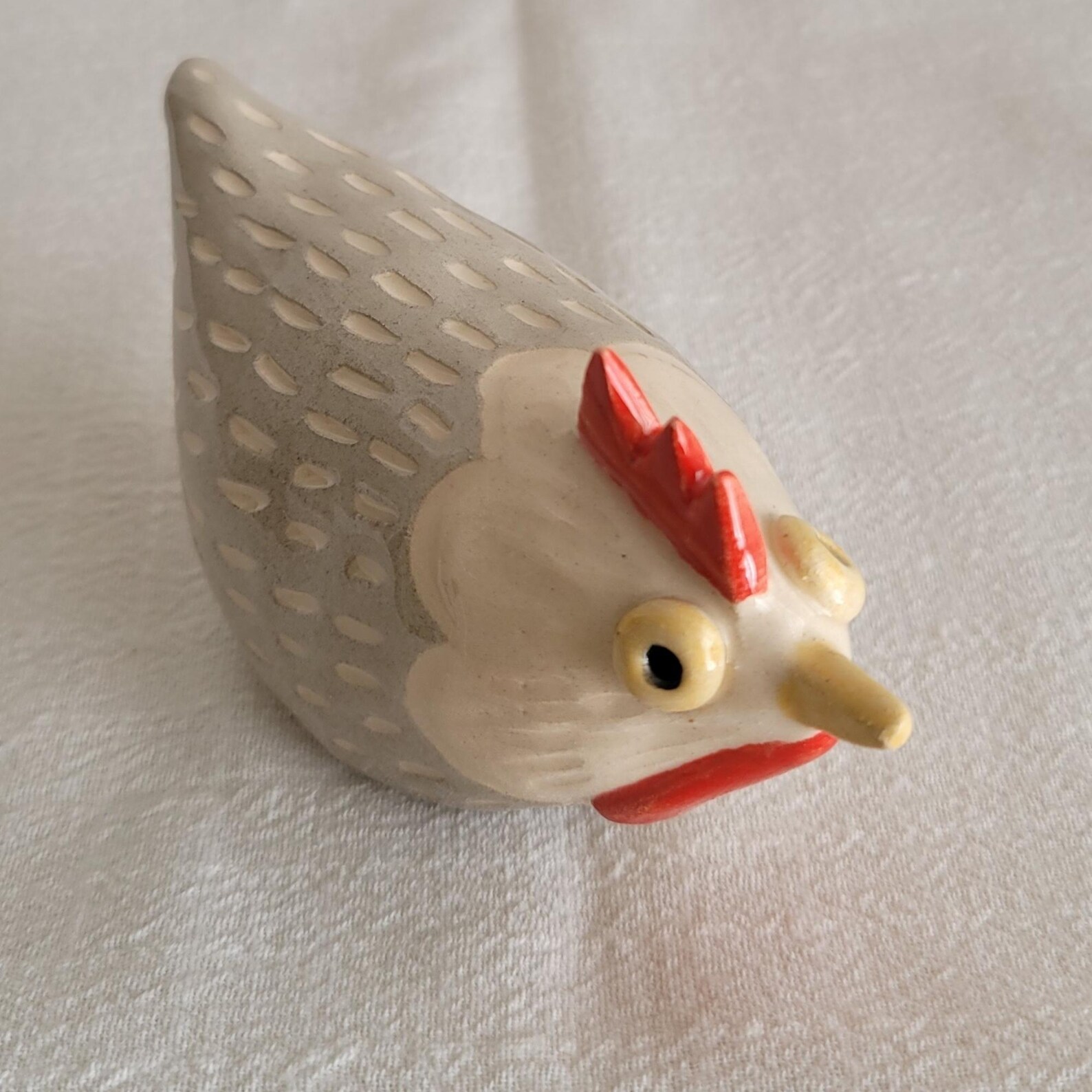 Handmade Ceramic Chicken Figurine, Rustic Farmhouse Decor, Scratch ...